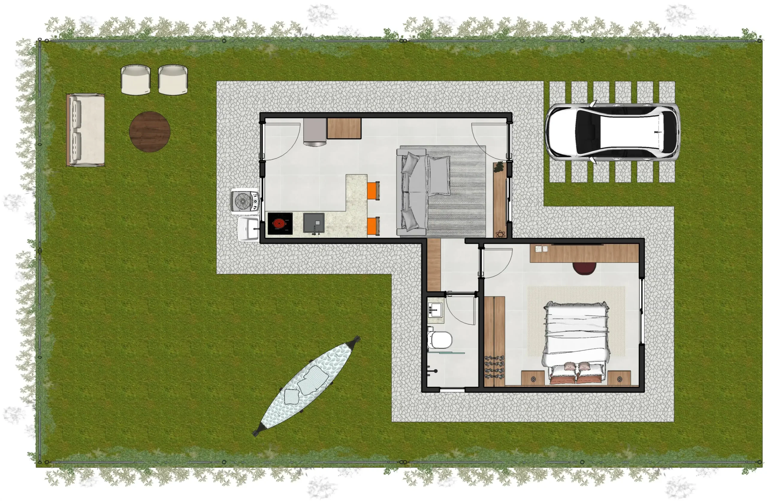 Kit Casa 36m² - JetCasa Pré-Fabricados